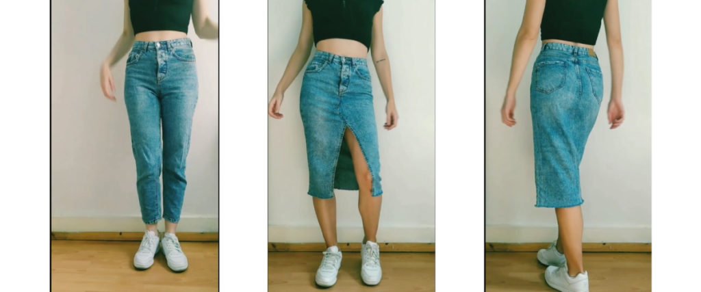 ¿Cómo transformar unos jeans en una nueva pollera? – Mercería 6 de Junio